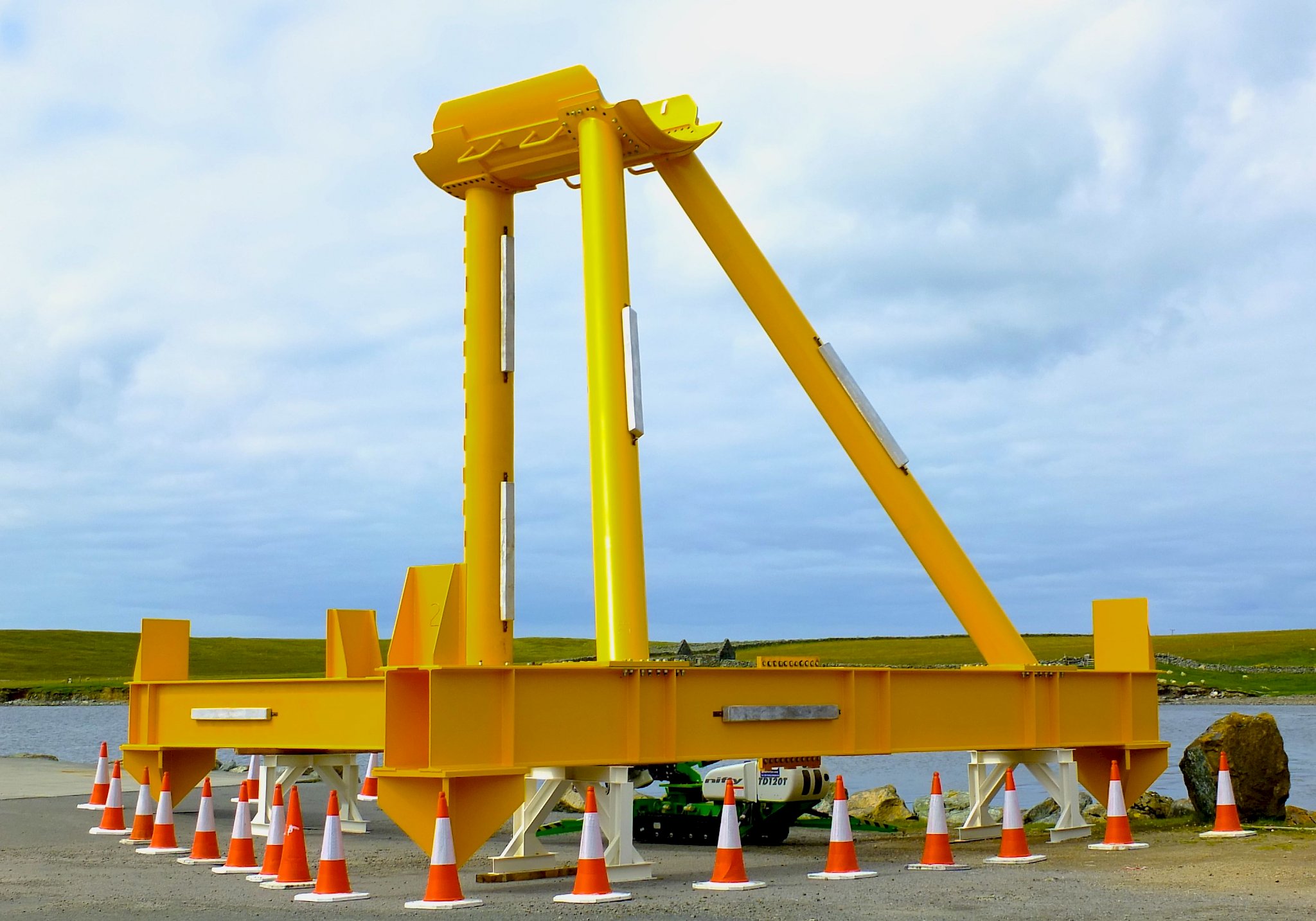 Base of new Bluemull Sound tidal turbine in Unst | Shetland.org